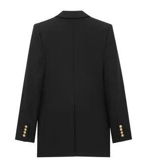 Saint Laurent Virgin Wool Double-breasted Blazer With Gold-tone Buttons
