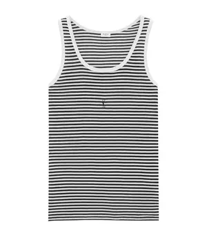 Saint Laurent Striped Cassandre Tank Top