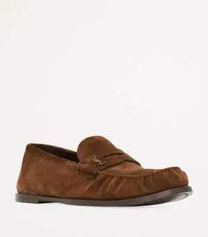 Saint Laurent Suede Loafers - Beige