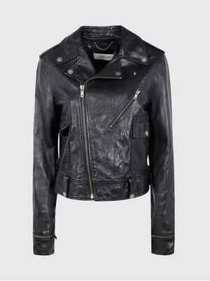 GOLDEN GOOSE Leather Biker Jacket - Black