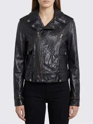 GOLDEN GOOSE Leather Biker Jacket - Black