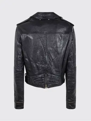 GOLDEN GOOSE Leather Biker Jacket - Black