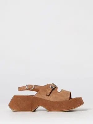 VIC MATIE Platform Heeled Sandals With Buckle Detail - Brown