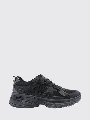 GOLDEN GOOSE Lightstar Low-top Sneakers In Calfskin And Mesh - Black
