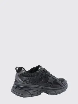 GOLDEN GOOSE Lightstar Low-top Sneakers In Calfskin And Mesh - Black