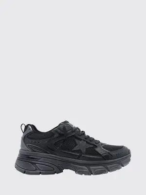 GOLDEN GOOSE Lightstar Low-top Sneakers In Calfskin And Mesh - Black