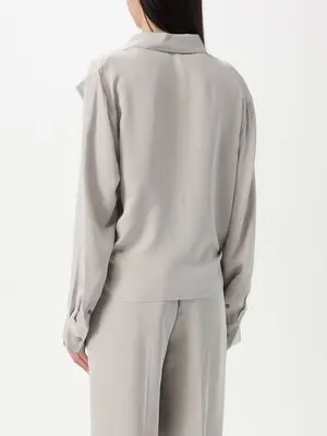 Theory Draped Wrap Blouse - Silver