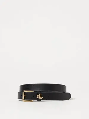 Ralph Lauren Lauren Ralph Lauren Leather Belt With Gold Tone Logo Buckle Brown