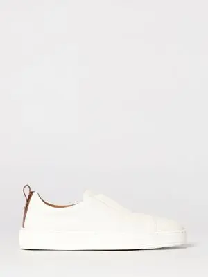 Santoni Victory Grained Leather Sneakers - White