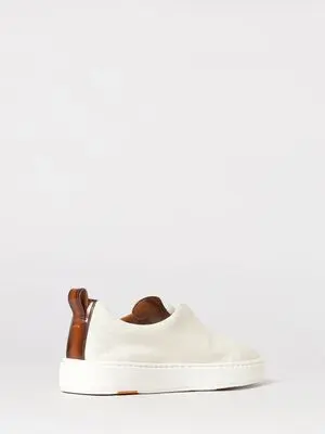 Santoni Victory Grained Leather Sneakers - White