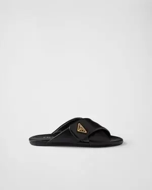 Prada Padded Nappa Leather Slides