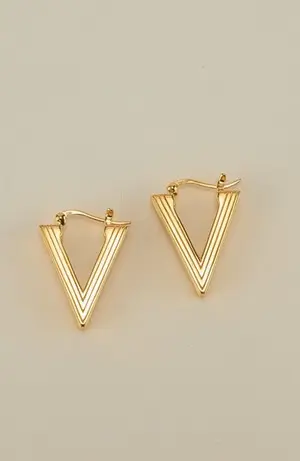 GWEN BELOTI Lina Boxy Triangle Hoop Earring