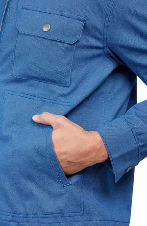 BROOKLYN BRIGADE Slim Fit Twill Jacket - Blue