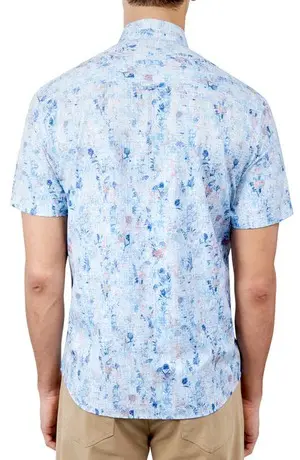 BROOKLYN BRIGADE Slim Fit Barlow Vintage Floral 4-way Stretch Performance Short Sleeve Shirt