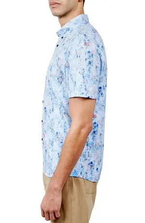 BROOKLYN BRIGADE Slim Fit Barlow Vintage Floral 4-way Stretch Performance Short Sleeve Shirt
