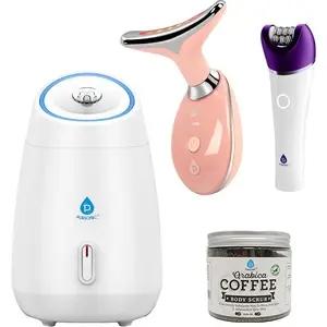 PURSONIC Radiant Glow Beauty & Self-care Bundle Facial Steamer, Led Therapy - Multicolor