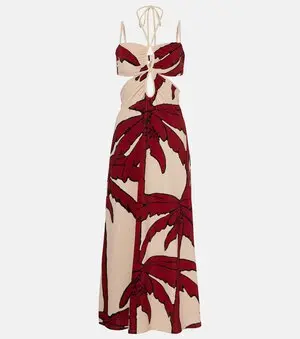 Johanna Ortiz Printed Cutout Midi Dress - Neutrals