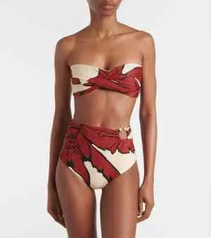 Johanna Ortiz Printed High-rise Bikini Bottom - Neutrals
