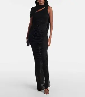 MUGLER Draped Open-back Maxi Dress