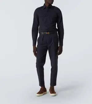 TOM FORD Cambridge Logo Suede Sneakers