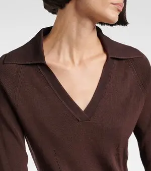 JOSEPH Ribbed-knit Polo Sweater