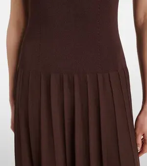 JOSEPH Pleated Midi Dress - Brown