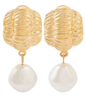 JENNIFER BEHR Asha Faux Pearl Earrings - Gold