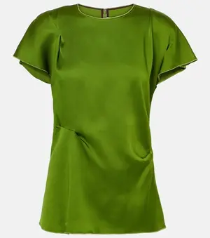 Victoria Beckham Satin Top - Green