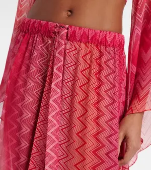 Missoni Chevron Silk Maxi Skirt