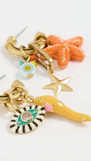 ELIZABETH COLE Staryu Charm Earrings