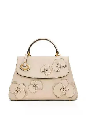 Oscar De La Renta Laser-cut Orchid Mini Poppy Tote Bag - Neutrals