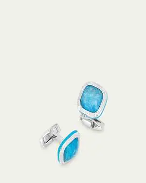 Tateossian Apatite Doppione Cushion Cufflinks