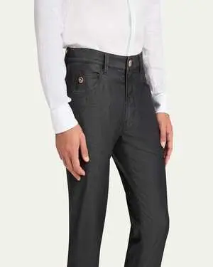 Giorgio Armani Cotton-silk Five-pocket Pants