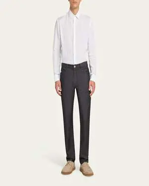 Giorgio Armani Cotton-silk Five-pocket Pants