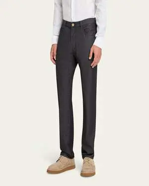 Giorgio Armani Cotton-silk Five-pocket Pants