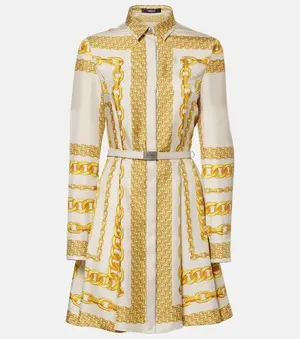 Versace Treasure Silk Twill Shirt Dress