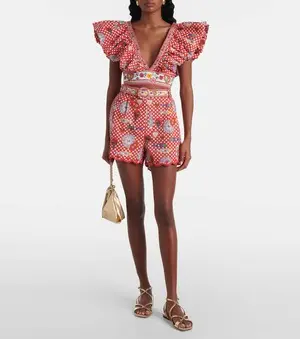 Camilla Printed Cotton Shorts