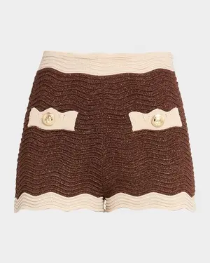 Retrofete Kait Knit Micro Shorts - Mtlc Chestnutbone