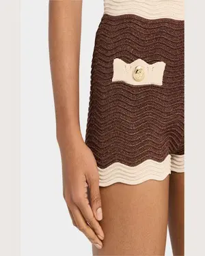 Retrofete Kait Knit Micro Shorts - Mtlc Chestnutbone