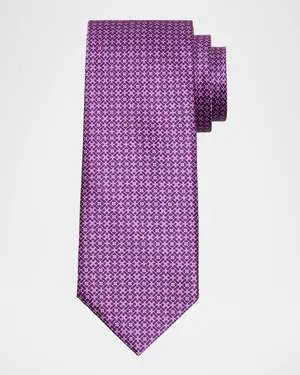Stefano Ricci Geometric Silk Tie Blue