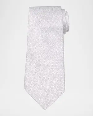 Stefano Ricci Geometric Silk Tie Grey