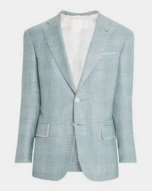 Stefano Ricci Stefano Ricci Check Sport Coat - Turquoise