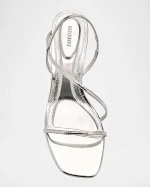 Simkhai Bridget Metallic Wedge Strappy Sandals - Silver