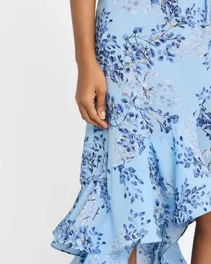 BRONX BANCO Bronx And Banco Floral-print Ruffle Maxi Dress - Blue Multi