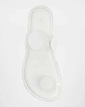 Bernardo New Moon Leather Flat Sandals - White