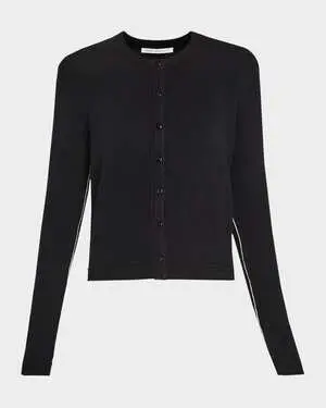 Maria Mcmanus MARIA MCMANUS Cashmere Crewneck Cardigan - Black