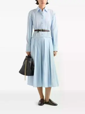 Prada Pleated Poplin Shirt Dress