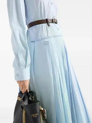 Prada Pleated Poplin Shirt Dress
