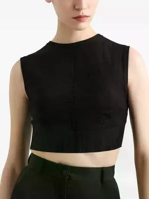 Dolce & Gabbana Ribbed Sleeveless Crop Top