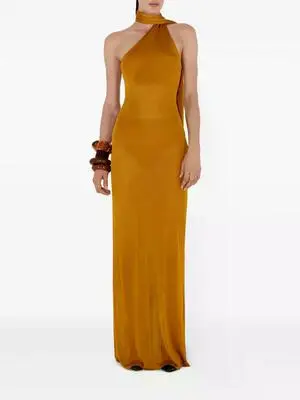 Galvan Mirage Halterneck Dress - Orange
